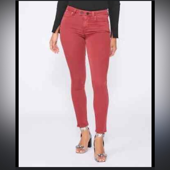 PAIGE | Jeans | Paige Red High Rise Jeans With Stretch Fit | Poshmark